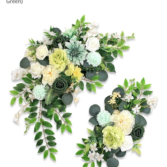 Accents | Elegant Green And White Floral Swag Arrangement | Poshmark